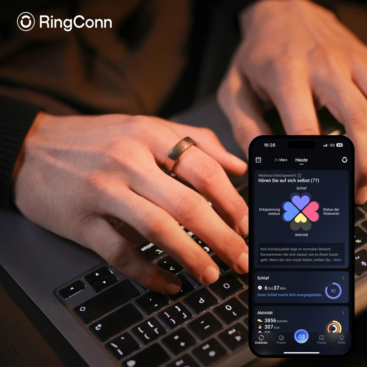 RingConn Smart Ring Gen 2 Air Size Gold - Smart Ring - Tobco AG